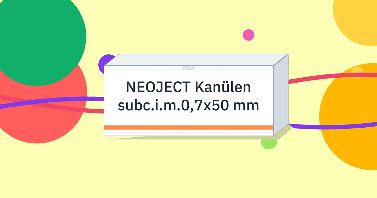 Symbolbild: Packung mit der Aufschrift NEOJECT Kanülen subc.i.m.0,7x50 mm (PZN 08485209) – Verfügbarkeit und Bezug in Apotheken in Frankfurt am Main