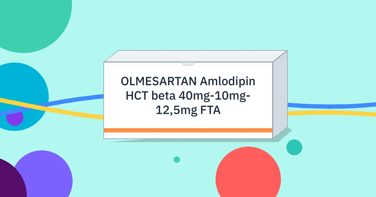 Symbolbild: Packung mit der Aufschrift OLMESARTAN Amlodipin HCT beta 40mg-10mg-12,5mg FTA (PZN 09422889) – Verfügbarkeit und Bezug in Apotheken in Frankfurt am Main