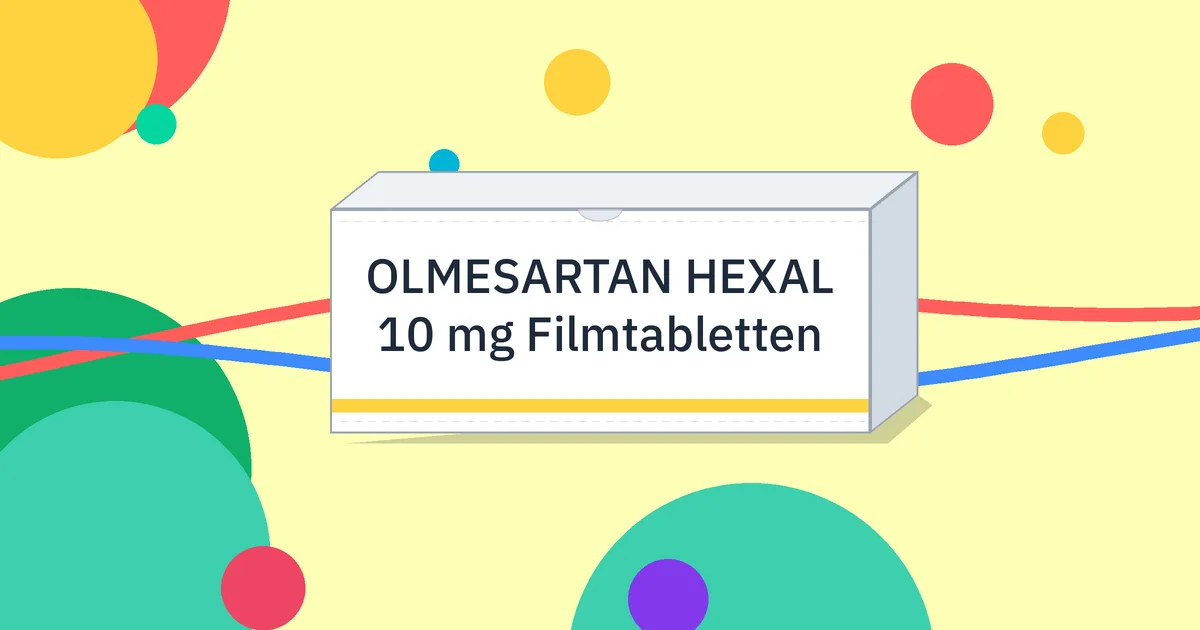 Symbolbild: Packung mit der Aufschrift OLMESARTAN HEXAL 10 mg Filmtabletten (PZN 11874788) – Verfügbarkeit und Bezug in Apotheken in Frankfurt am Main