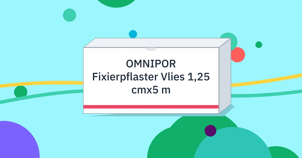 Symbolbild: Packung mit der Aufschrift OMNIPOR Fixierpflaster Vlies 1,25 cmx5 m (PZN 14443273) – Verfügbarkeit und Bezug in Apotheken in Frankfurt am Main