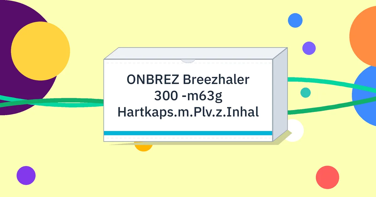 Symbolbild: Packung mit der Aufschrift ONBREZ Breezhaler 300 -m63g Hartkaps.m.Plv.z.Inhal (PZN 12739058) – Verfügbarkeit und Bezug in Apotheken in Frankfurt am Main