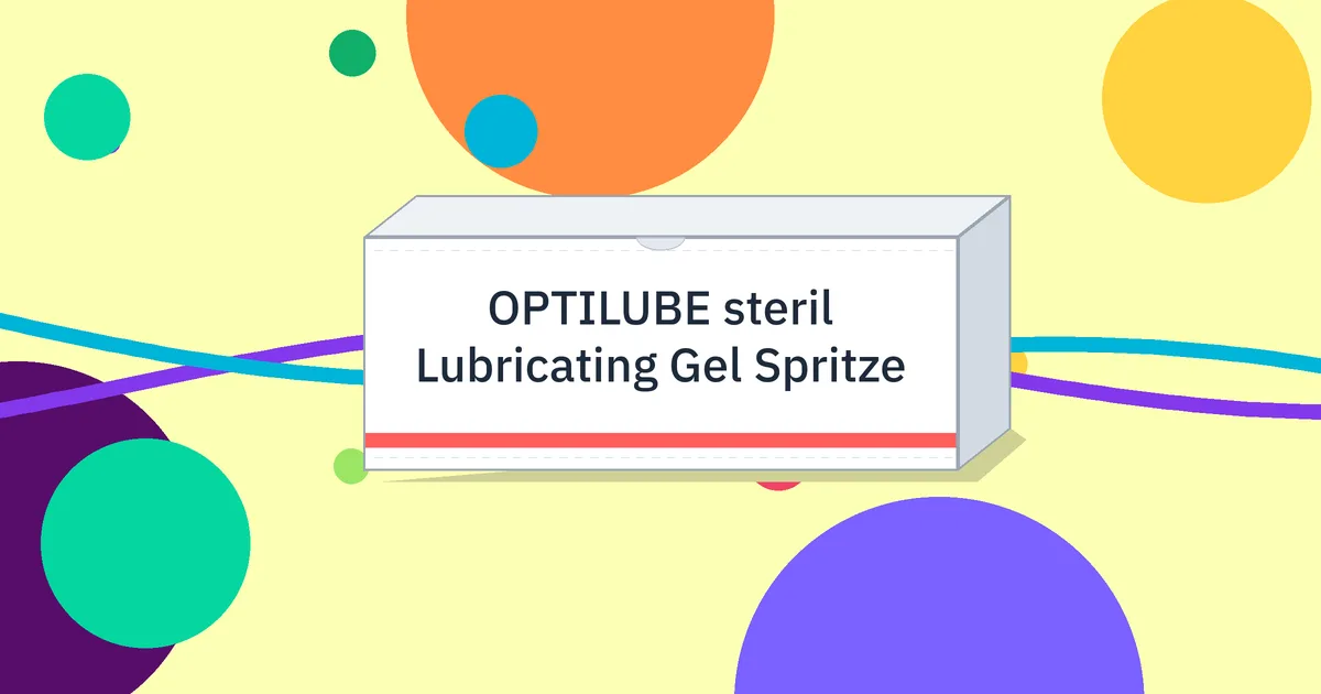 Symbolbild: Packung mit der Aufschrift OPTILUBE steril Lubricating Gel Spritze (PZN 14189308) – Verfügbarkeit und Bezug in Apotheken in Frankfurt am Main