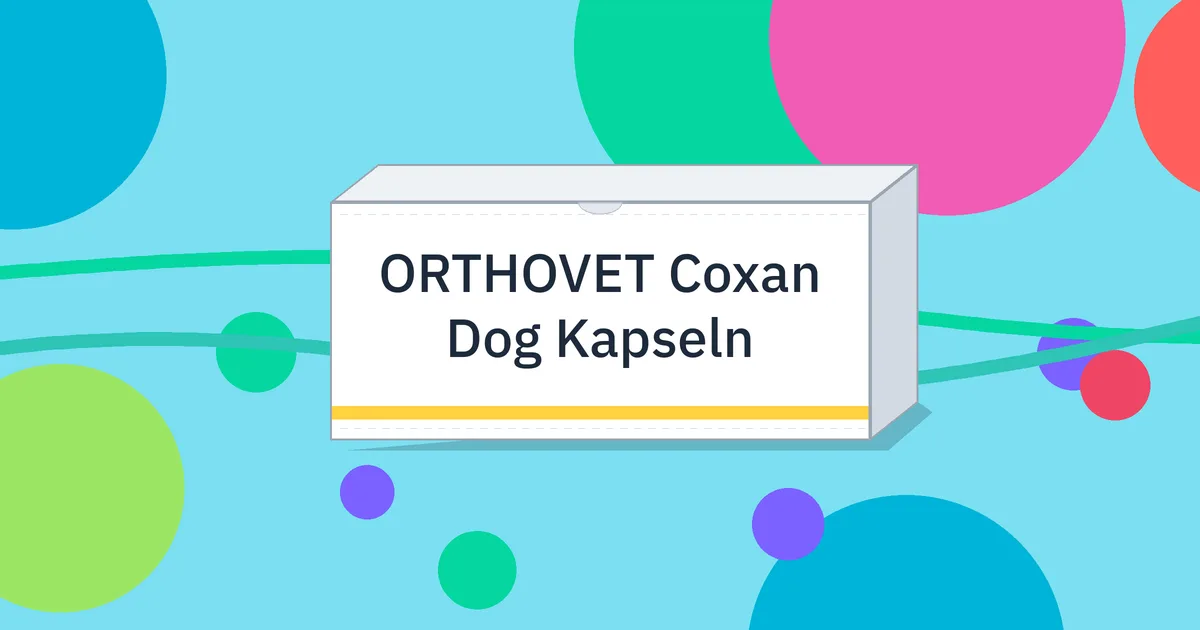 Symbolbild: Packung mit der Aufschrift ORTHOVET Coxan Dog Kapseln (PZN 14320010) – Verfügbarkeit und Bezug in Apotheken in Frankfurt am Main