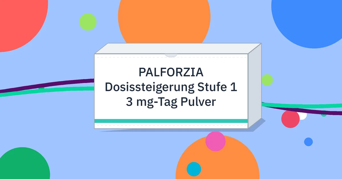 Symbolbild: Packung mit der Aufschrift PALFORZIA Dosissteigerung Stufe 1 3 mg-Tag Pulver (PZN 16903170) – Verfügbarkeit und Bezug in Apotheken in Frankfurt am Main