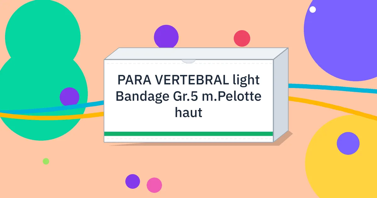 Symbolbild: Packung mit der Aufschrift PARA VERTEBRAL light Bandage Gr.5 m.Pelotte haut (PZN 10003850) – Verfügbarkeit und Bezug in Apotheken in Frankfurt am Main
