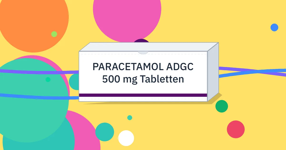 Symbolbild: Packung mit der Aufschrift PARACETAMOL ADGC 500 mg Tabletten (PZN 17502473) – Verfügbarkeit und Bezug in Apotheken in Frankfurt am Main