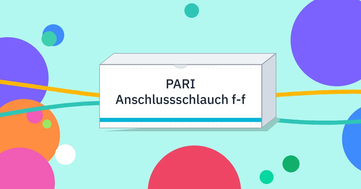 Symbolbild: Packung mit der Aufschrift PARI Anschlussschlauch f-f (PZN 00672478) – Verfügbarkeit und Bezug in Apotheken in Frankfurt am Main