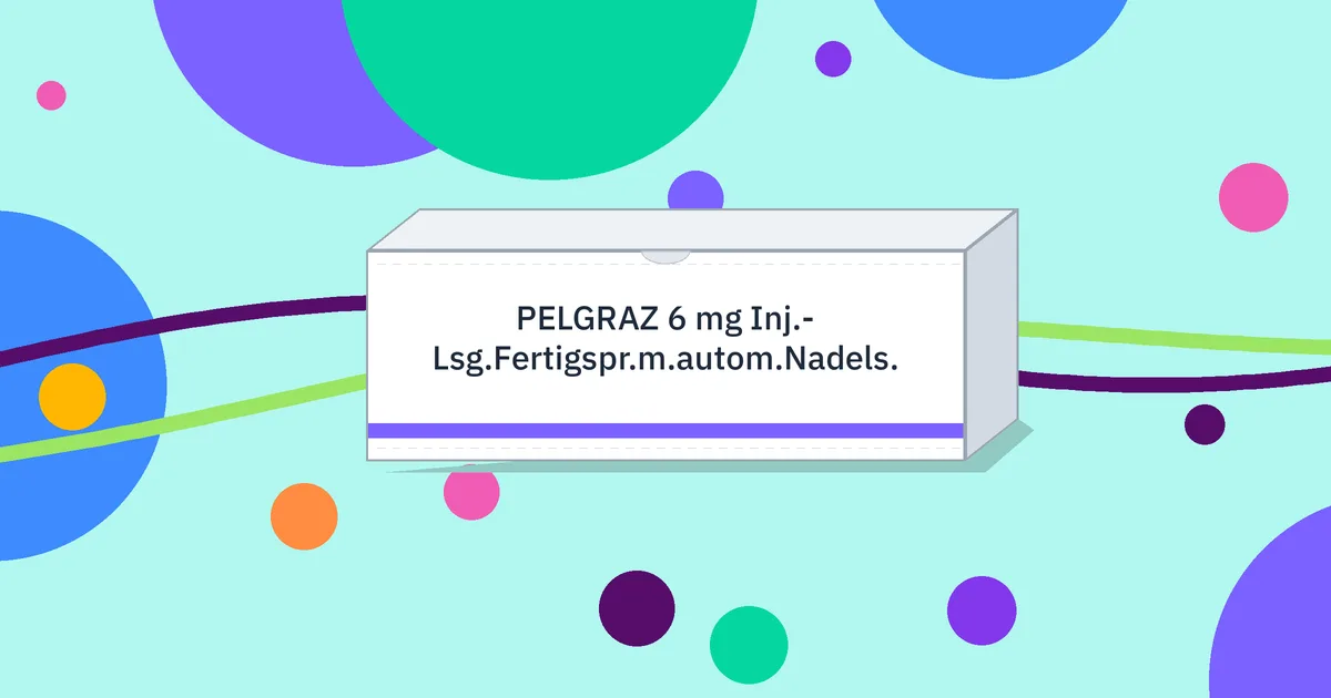 Symbolbild: Packung mit der Aufschrift PELGRAZ 6 mg Inj.-Lsg.Fertigspr.m.autom.Nadels. (PZN 15587583) – Verfügbarkeit und Bezug in Apotheken in Frankfurt am Main