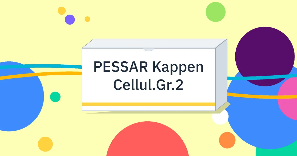 Symbolbild: Packung mit der Aufschrift PESSAR Kappen Cellul.Gr.2 (PZN 01734477) – Verfügbarkeit und Bezug in Apotheken in Frankfurt am Main