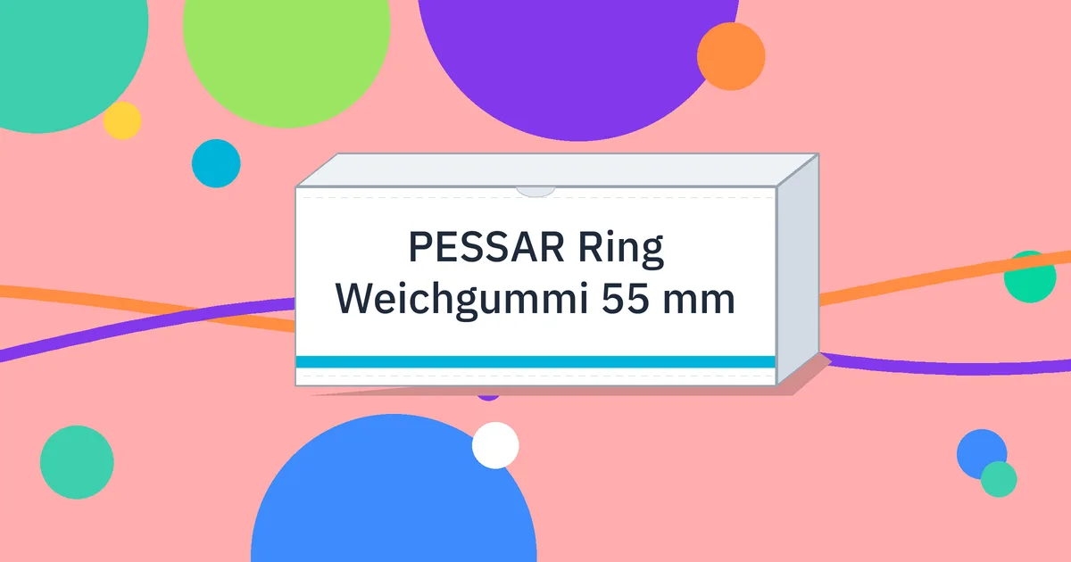 Symbolbild: Packung mit der Aufschrift PESSAR Ring Weichgummi 55 mm (PZN 01733779) – Verfügbarkeit und Bezug in Apotheken in Frankfurt am Main