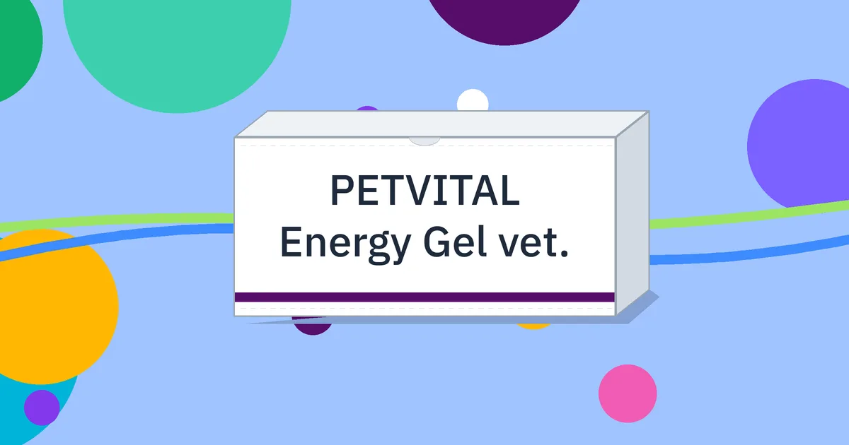 Symbolbild: Packung mit der Aufschrift PETVITAL Energy Gel vet. (PZN 03077629) – Verfügbarkeit und Bezug in Apotheken in Frankfurt am Main