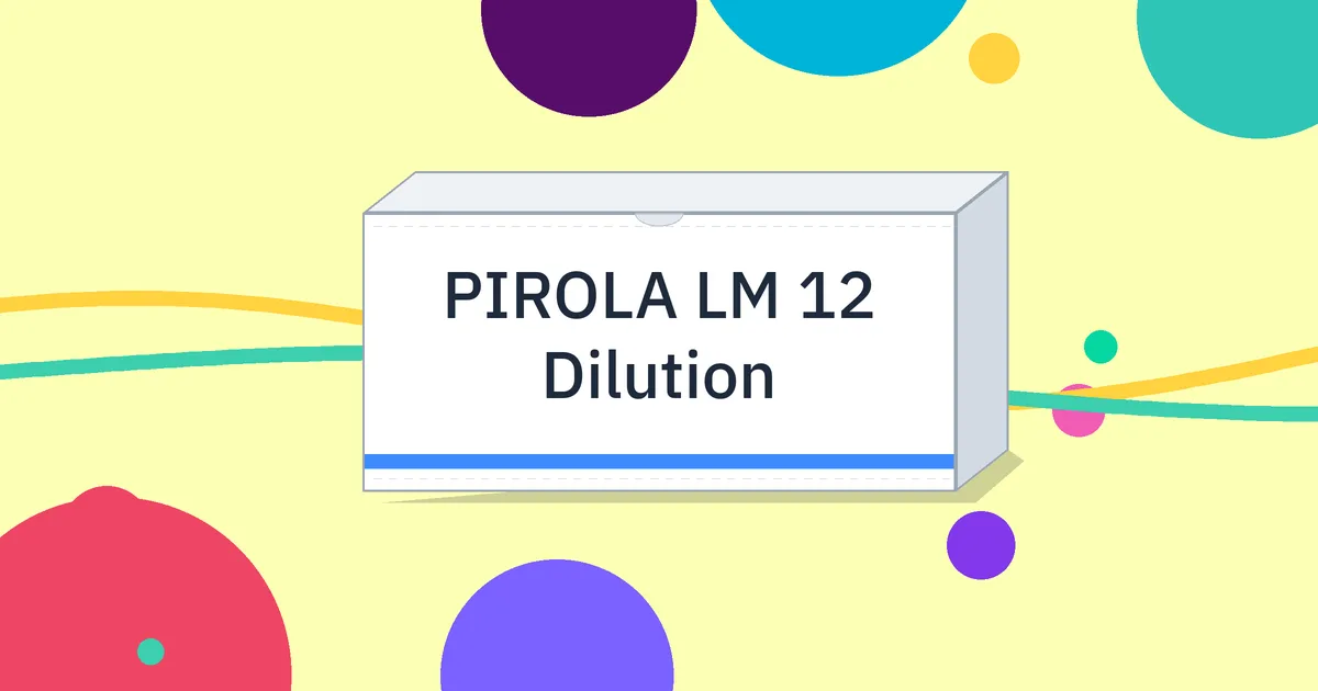 Symbolbild: Packung mit der Aufschrift PIROLA LM 12 Dilution (PZN 13645282) – Verfügbarkeit und Bezug in Apotheken in Frankfurt am Main