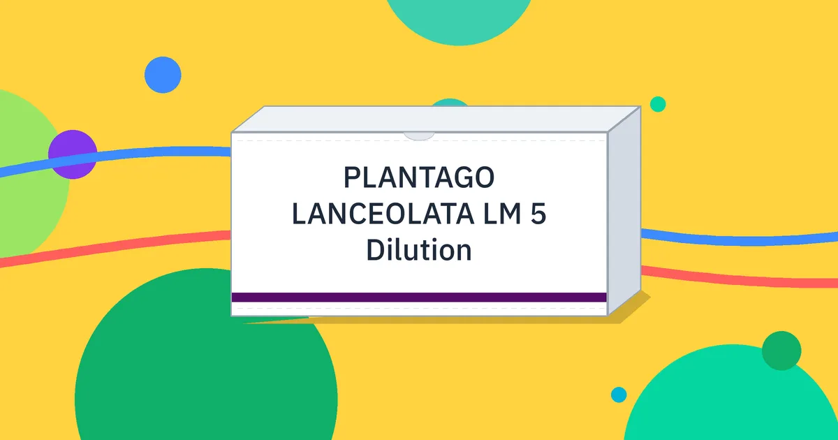 Symbolbild: Packung mit der Aufschrift PLANTAGO LANCEOLATA LM 5 Dilution (PZN 13036672) – Verfügbarkeit und Bezug in Apotheken in Frankfurt am Main