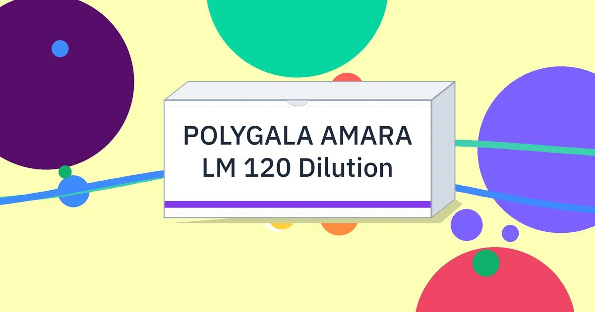 Symbolbild: Packung mit der Aufschrift POLYGALA AMARA LM 120 Dilution (PZN 13661789) – Verfügbarkeit und Bezug in Apotheken in Frankfurt am Main
