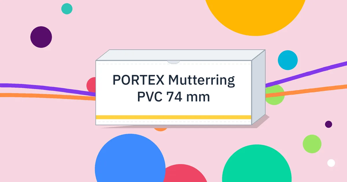 Symbolbild: Packung mit der Aufschrift PORTEX Mutterring PVC 74 mm (PZN 07690054) – Verfügbarkeit und Bezug in Apotheken in Frankfurt am Main