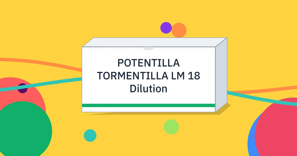 Symbolbild: Packung mit der Aufschrift POTENTILLA TORMENTILLA LM 18 Dilution (PZN 13665729) – Verfügbarkeit und Bezug in Apotheken in Frankfurt am Main
