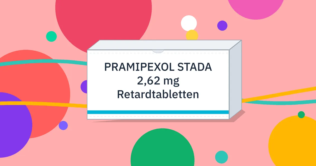 Symbolbild: Packung mit der Aufschrift PRAMIPEXOL STADA 2,62 mg Retardtabletten (PZN 16733093) – Verfügbarkeit und Bezug in Apotheken in Frankfurt am Main