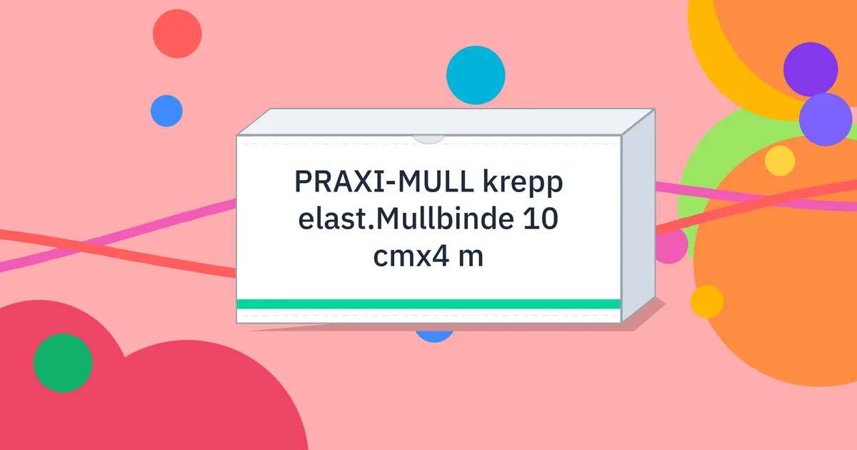 Symbolbild: Packung mit der Aufschrift PRAXI-MULL krepp elast.Mullbinde 10 cmx4 m (PZN 12827354) – Verfügbarkeit und Bezug in Apotheken in Frankfurt am Main