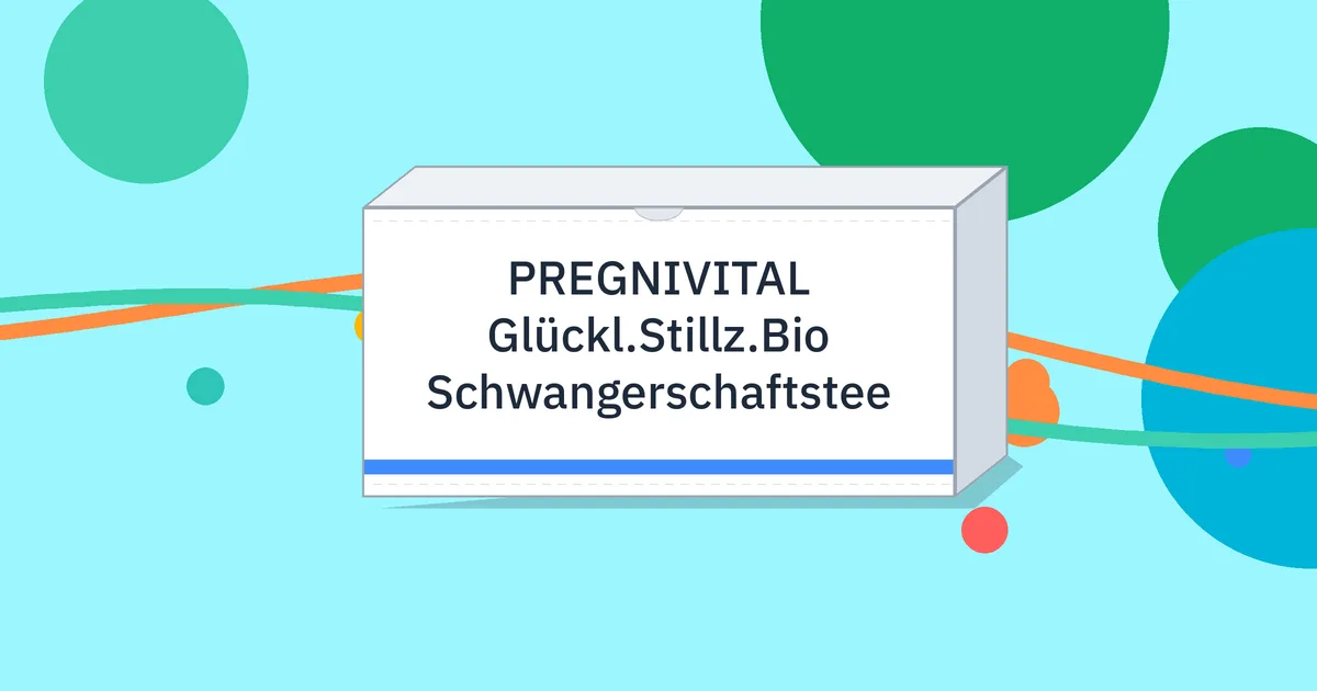Symbolbild: Packung mit der Aufschrift PREGNIVITAL Glückl.Stillz.Bio Schwangerschaftstee (PZN 19394332) – Verfügbarkeit und Bezug in Apotheken in Frankfurt am Main