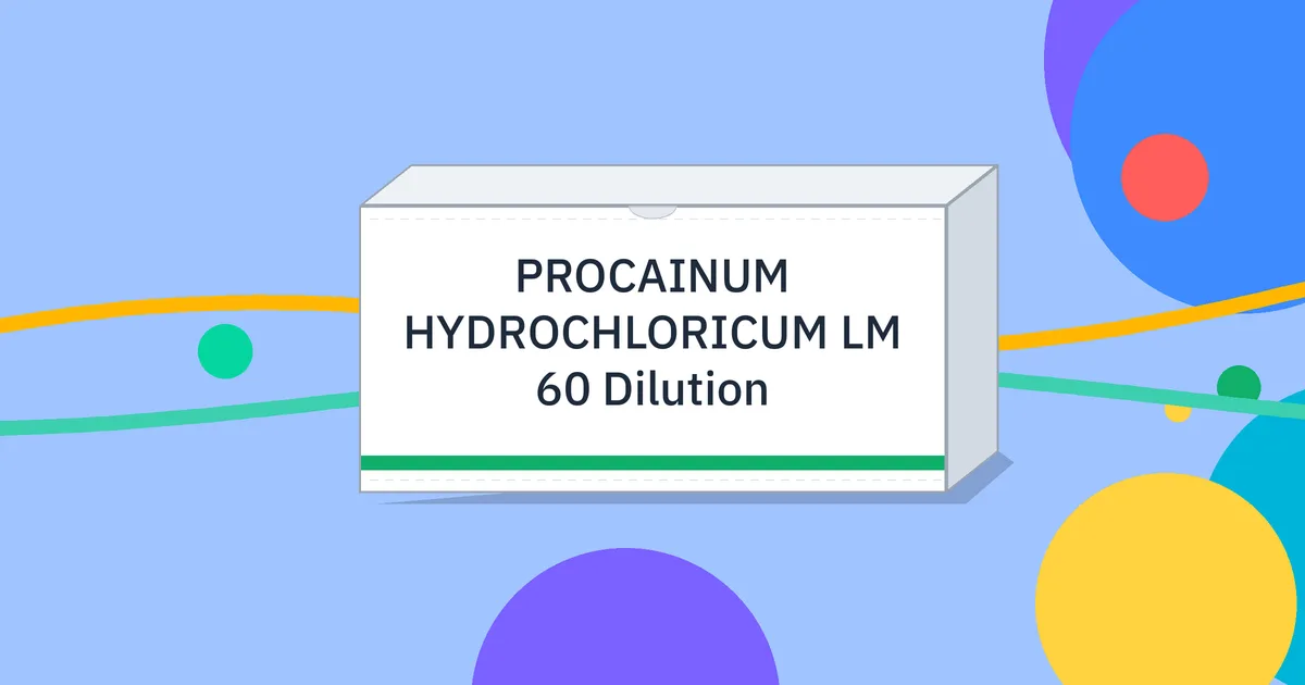 Symbolbild: Packung mit der Aufschrift PROCAINUM HYDROCHLORICUM LM 60 Dilution (PZN 13668722) – Verfügbarkeit und Bezug in Apotheken in Frankfurt am Main