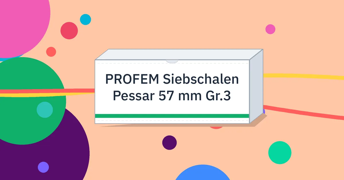 Symbolbild: Packung mit der Aufschrift PROFEM Siebschalen Pessar 57 mm Gr.3 (PZN 11672553) – Verfügbarkeit und Bezug in Apotheken in Frankfurt am Main