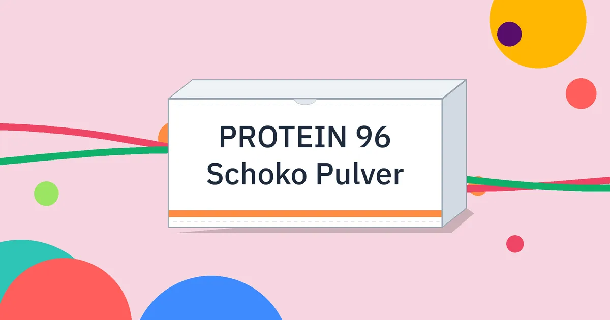 Symbolbild: Packung mit der Aufschrift PROTEIN 96 Schoko Pulver (PZN 10534091) – Verfügbarkeit und Bezug in Apotheken in Frankfurt am Main