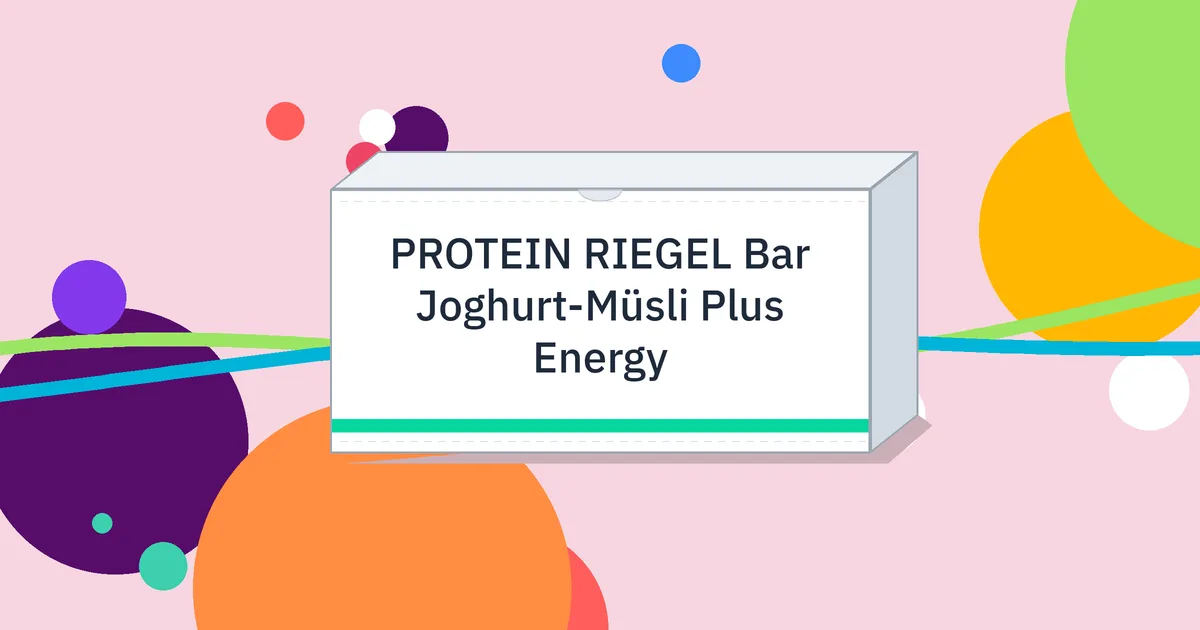 Symbolbild: Packung mit der Aufschrift PROTEIN RIEGEL Bar Joghurt-Müsli Plus Energy (PZN 02224502) – Verfügbarkeit und Bezug in Apotheken in Frankfurt am Main