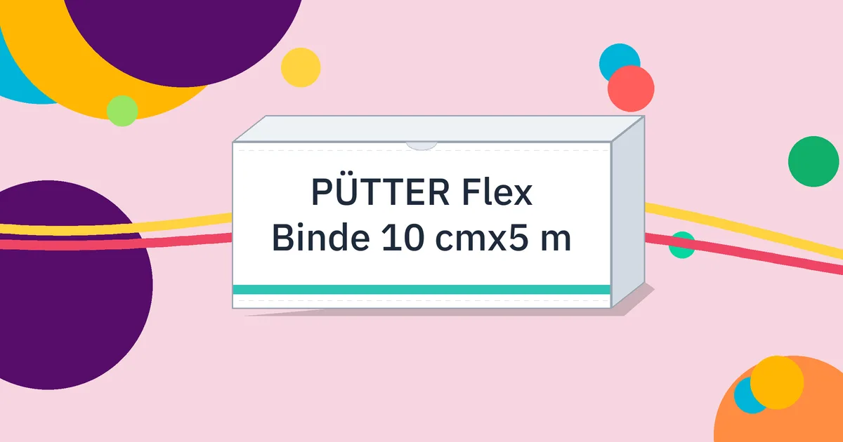 Symbolbild: Packung mit der Aufschrift PÜTTER Flex Binde 10 cmx5 m (PZN 18803691) – Verfügbarkeit und Bezug in Apotheken in Frankfurt am Main