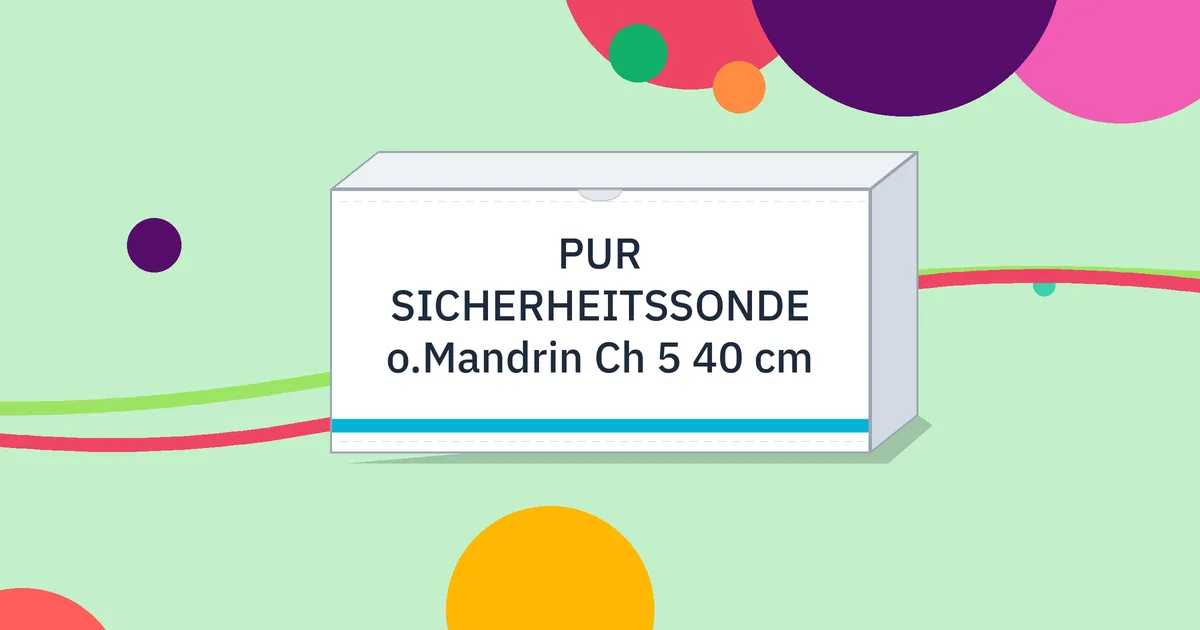 Symbolbild: Packung mit der Aufschrift PUR SICHERHEITSSONDE o.Mandrin Ch 5 40 cm (PZN 13229916) – Verfügbarkeit und Bezug in Apotheken in Frankfurt am Main