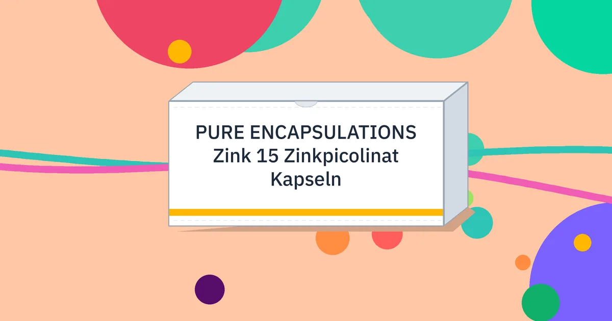 Symbolbild: Packung mit der Aufschrift PURE ENCAPSULATIONS Zink 15 Zinkpicolinat Kapseln (PZN 02788239) – Verfügbarkeit und Bezug in Apotheken in Frankfurt am Main