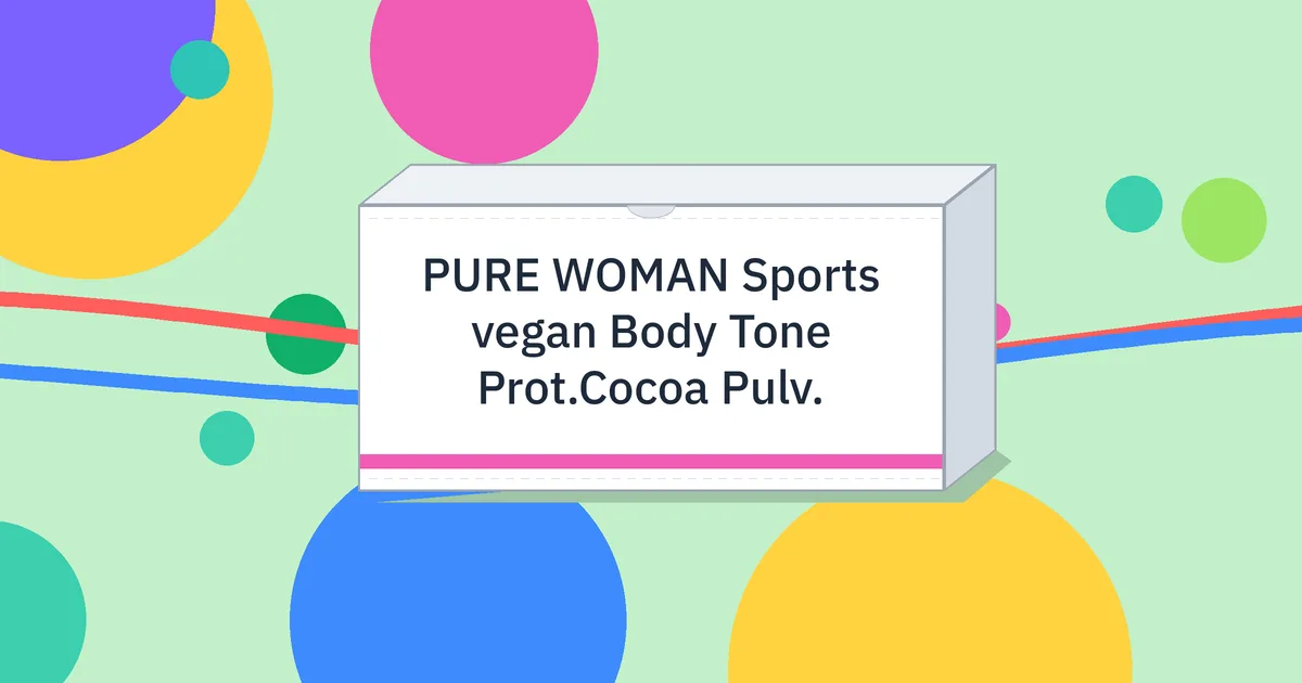 Symbolbild: Packung mit der Aufschrift PURE WOMAN Sports vegan Body Tone Prot.Cocoa Pulv. (PZN 14038302) – Verfügbarkeit und Bezug in Apotheken in Frankfurt am Main