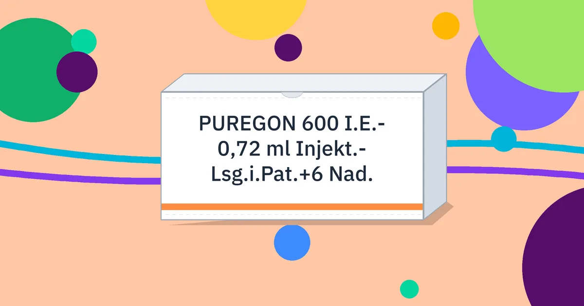 Symbolbild: Packung mit der Aufschrift PUREGON 600 I.E.-0,72 ml Injekt.-Lsg.i.Pat.+6 Nad. (PZN 12366953) – Verfügbarkeit und Bezug in Apotheken in Frankfurt am Main