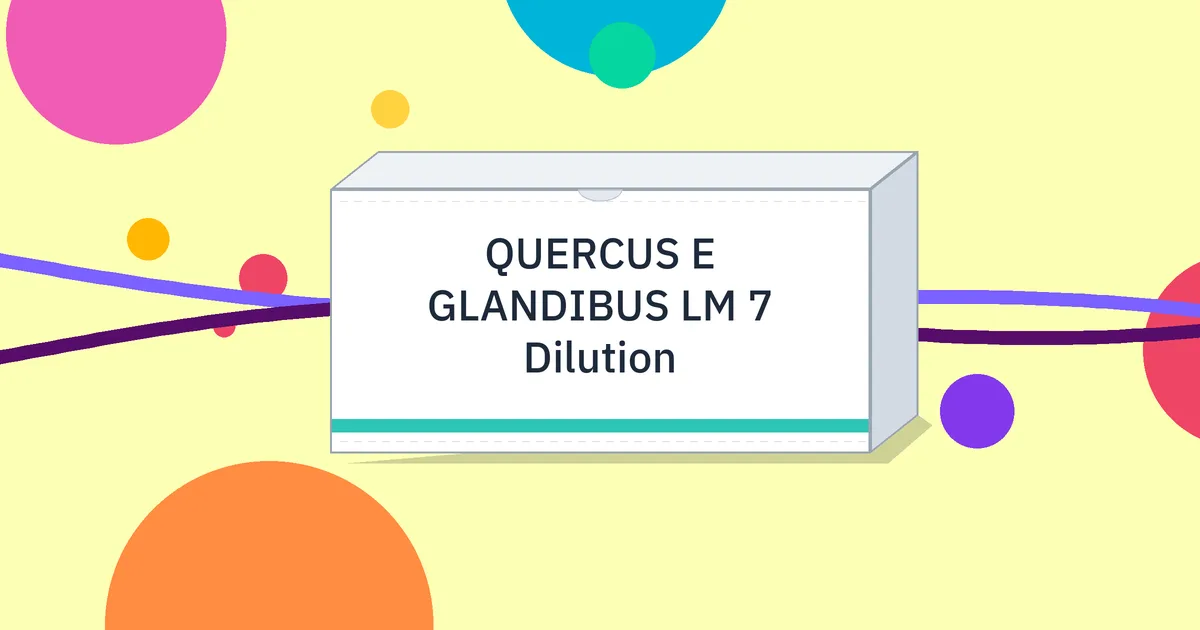 Symbolbild: Packung mit der Aufschrift QUERCUS E GLANDIBUS LM 7 Dilution (PZN 13674527) – Verfügbarkeit und Bezug in Apotheken in Frankfurt am Main
