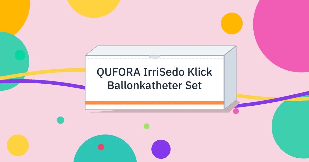 Symbolbild: Packung mit der Aufschrift QUFORA IrriSedo Klick Ballonkatheter Set (PZN 15579632) – Verfügbarkeit und Bezug in Apotheken in Frankfurt am Main