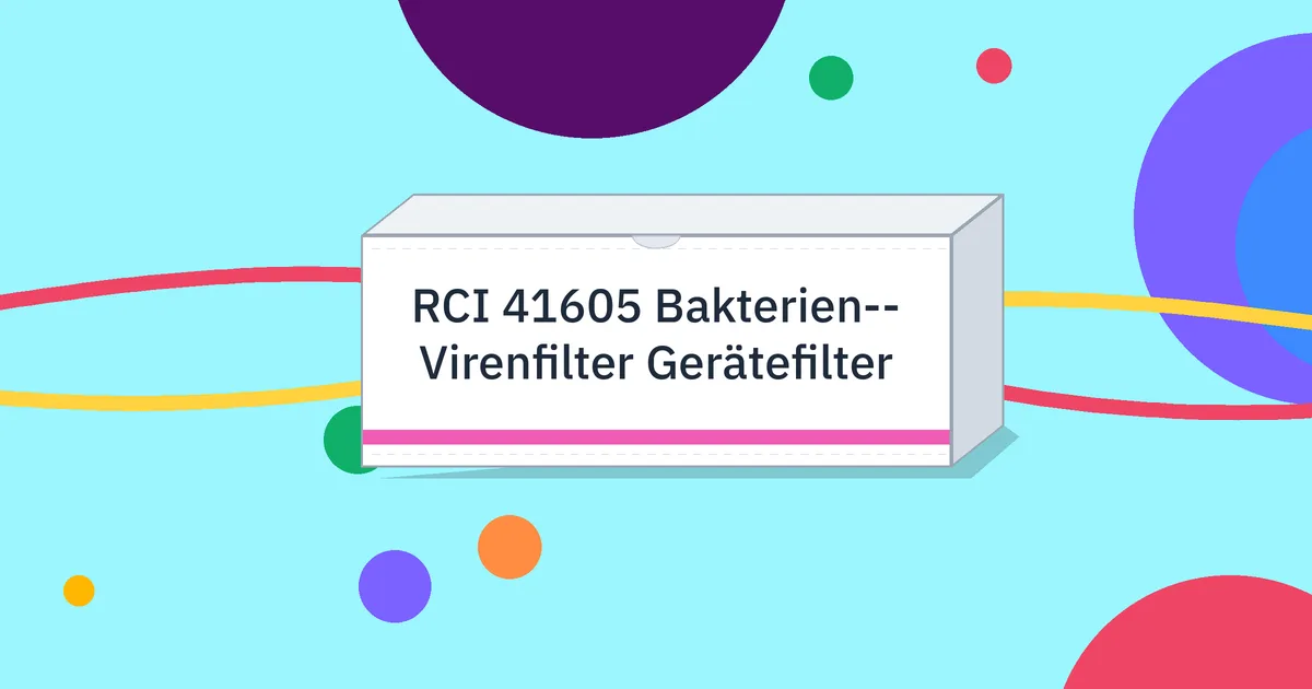 Symbolbild: Packung mit der Aufschrift RCI 41605 Bakterien--Virenfilter Gerätefilter (PZN 01380648) – Verfügbarkeit und Bezug in Apotheken in Frankfurt am Main