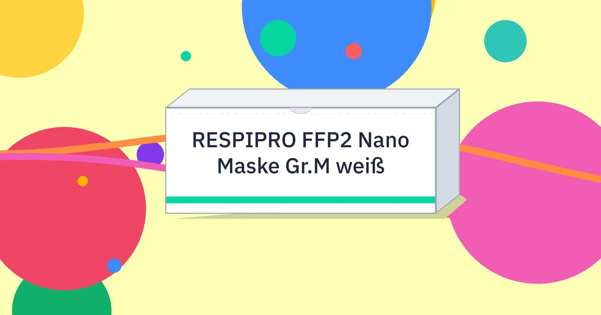 Symbolbild: Packung mit der Aufschrift RESPIPRO FFP2 Nano Maske Gr.M weiß (PZN 19167085) – Verfügbarkeit und Bezug in Apotheken in Frankfurt am Main
