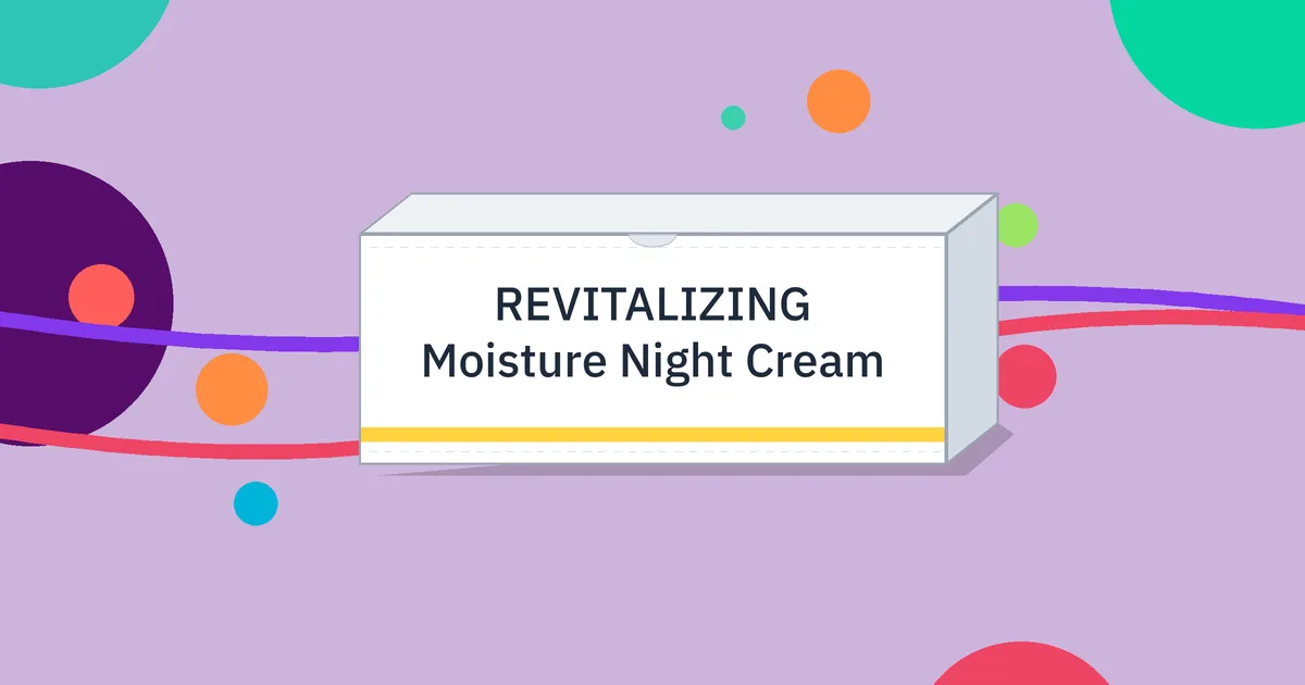 Symbolbild: Packung mit der Aufschrift REVITALIZING Moisture Night Cream (PZN 18036346) – Verfügbarkeit und Bezug in Apotheken in Frankfurt am Main