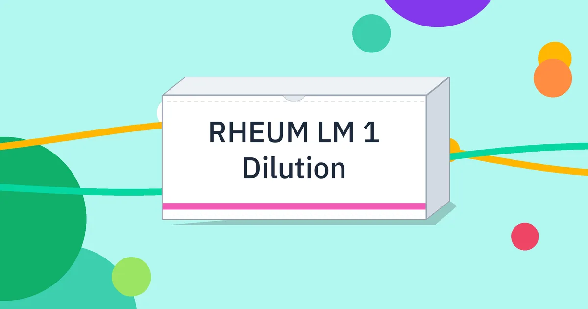 Symbolbild: Packung mit der Aufschrift RHEUM LM 1 Dilution (PZN 13049338) – Verfügbarkeit und Bezug in Apotheken in Frankfurt am Main