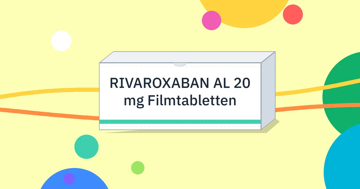 Symbolbild: Packung mit der Aufschrift RIVAROXABAN AL 20 mg Filmtabletten (PZN 19095026) – Verfügbarkeit und Bezug in Apotheken in Frankfurt am Main