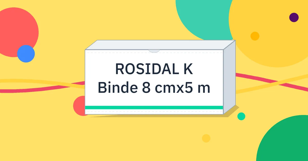 Symbolbild: Packung mit der Aufschrift ROSIDAL K Binde 8 cmx5 m (PZN 18037334) – Verfügbarkeit und Bezug in Apotheken in Frankfurt am Main