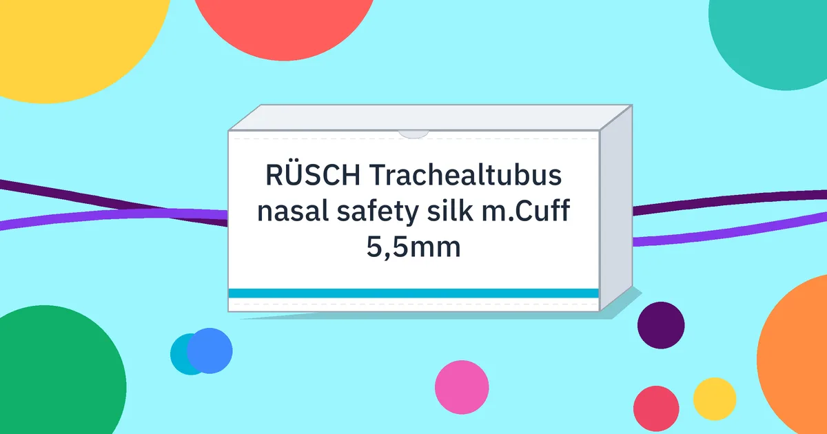 Symbolbild: Packung mit der Aufschrift RÜSCH Trachealtubus nasal safety silk m.Cuff 5,5mm (PZN 12463840) – Verfügbarkeit und Bezug in Apotheken in Frankfurt am Main