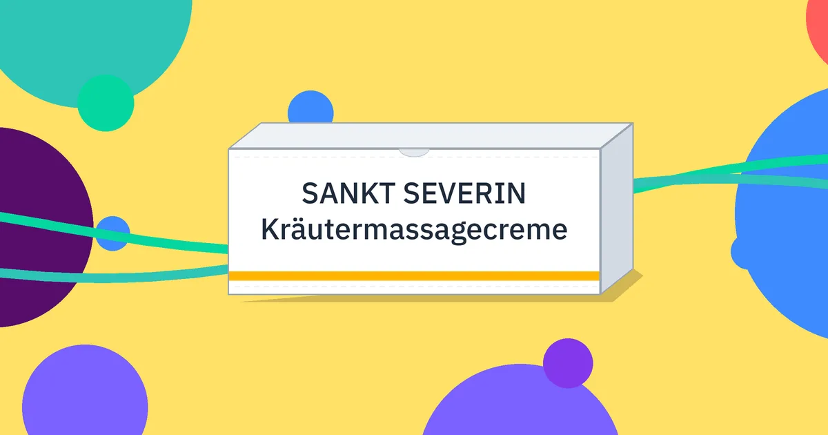 Symbolbild: Packung mit der Aufschrift SANKT SEVERIN Kräutermassagecreme (PZN 08534497) – Verfügbarkeit und Bezug in Apotheken in Frankfurt am Main