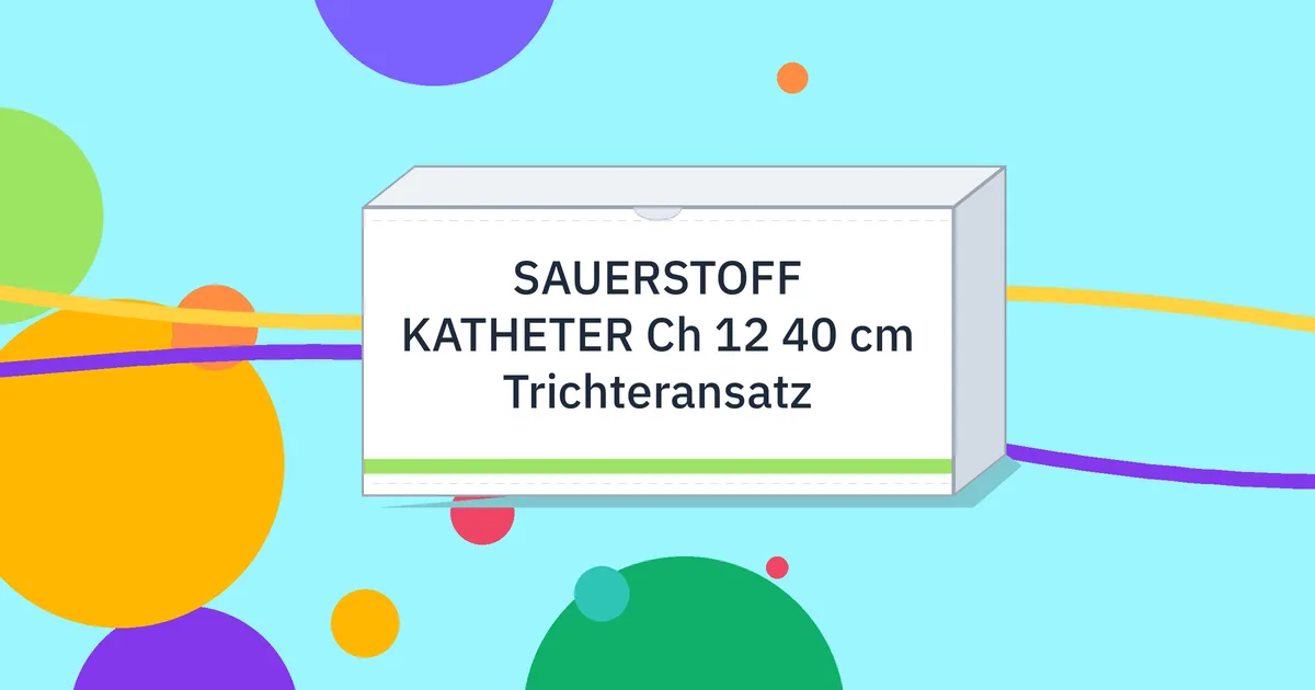 Symbolbild: Packung mit der Aufschrift SAUERSTOFF KATHETER Ch 12 40 cm Trichteransatz (PZN 17488721) – Verfügbarkeit und Bezug in Apotheken in Frankfurt am Main