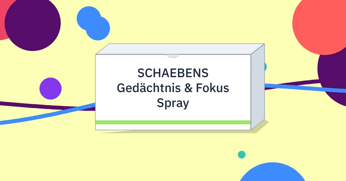 Symbolbild: Packung mit der Aufschrift SCHAEBENS Gedächtnis & Fokus Spray (PZN 20545747) – Verfügbarkeit und Bezug in Apotheken in Frankfurt am Main