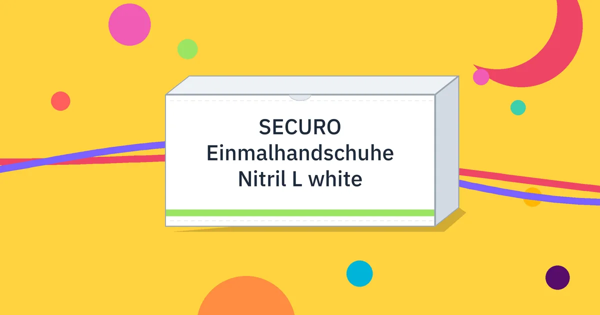 Symbolbild: Packung mit der Aufschrift SECURO Einmalhandschuhe Nitril L white (PZN 18822180) – Verfügbarkeit und Bezug in Apotheken in Frankfurt am Main