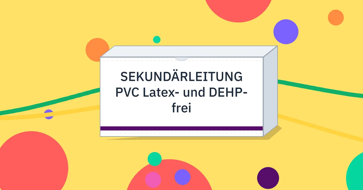 Symbolbild: Packung mit der Aufschrift SEKUNDÄRLEITUNG PVC Latex- und DEHP-frei (PZN 03419343) – Verfügbarkeit und Bezug in Apotheken in Frankfurt am Main