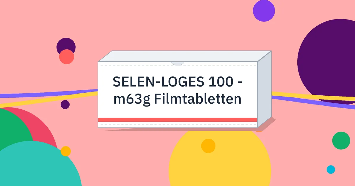 Symbolbild: Packung mit der Aufschrift SELEN-LOGES 100 -m63g Filmtabletten (PZN 17150235) – Verfügbarkeit und Bezug in Apotheken in Frankfurt am Main