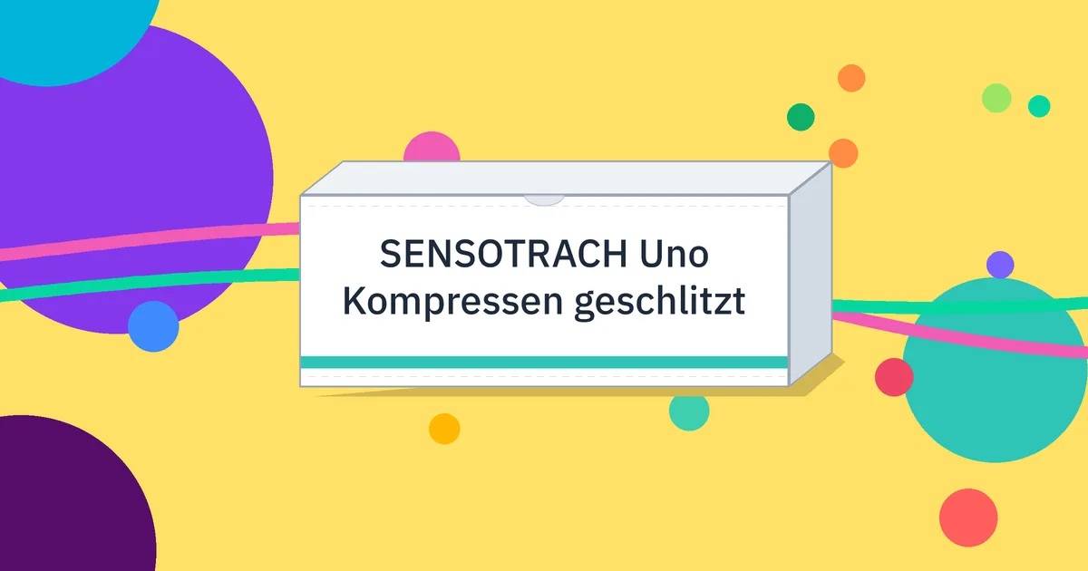 Symbolbild: Packung mit der Aufschrift SENSOTRACH Uno Kompressen geschlitzt (PZN 01815307) – Verfügbarkeit und Bezug in Apotheken in Frankfurt am Main