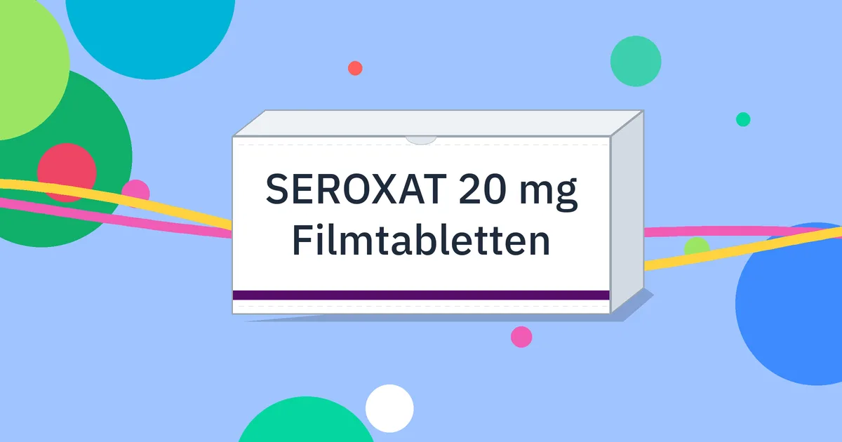 Symbolbild: Packung mit der Aufschrift SEROXAT 20 mg Filmtabletten (PZN 00614481) – Verfügbarkeit und Bezug in Apotheken in Frankfurt am Main