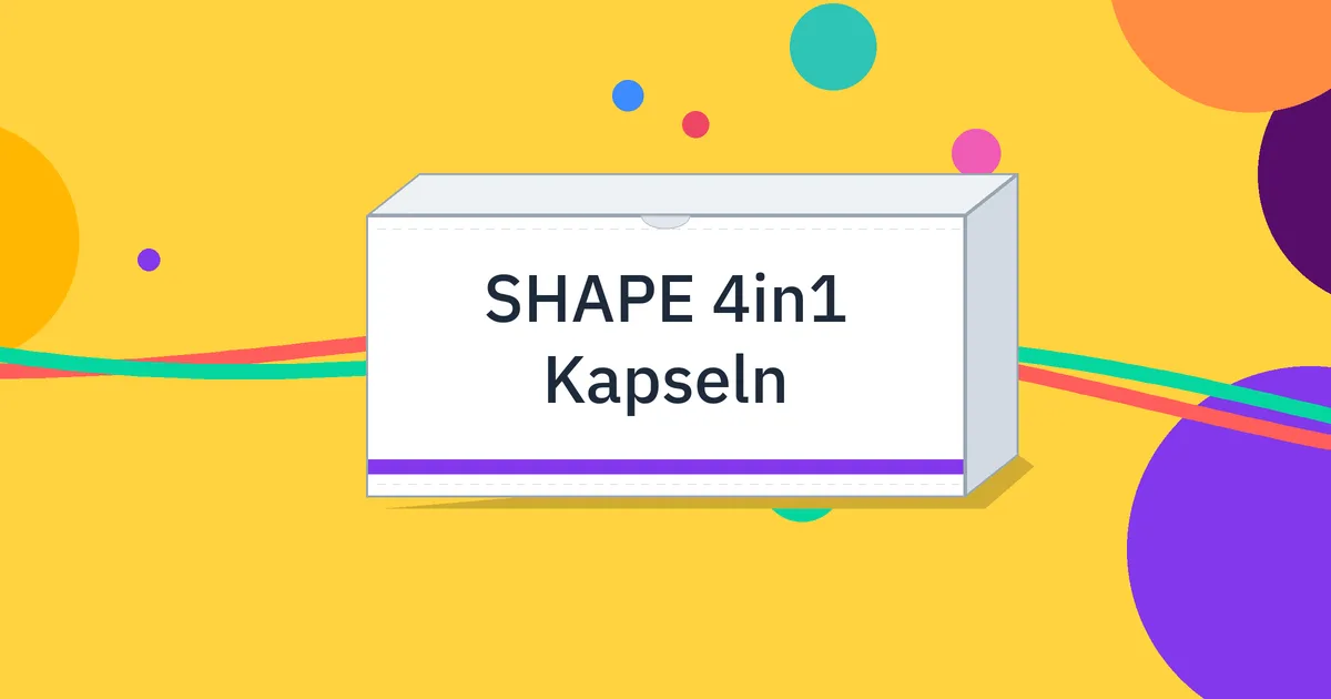 Symbolbild: Packung mit der Aufschrift SHAPE 4in1 Kapseln (PZN 19959662) – Verfügbarkeit und Bezug in Apotheken in Frankfurt am Main